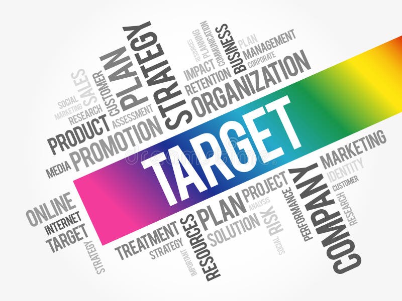 Target word cloud collage stock illustration. Illustration of ...