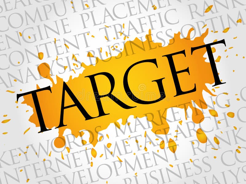 Target word cloud collage stock illustration. Illustration of cloud ...