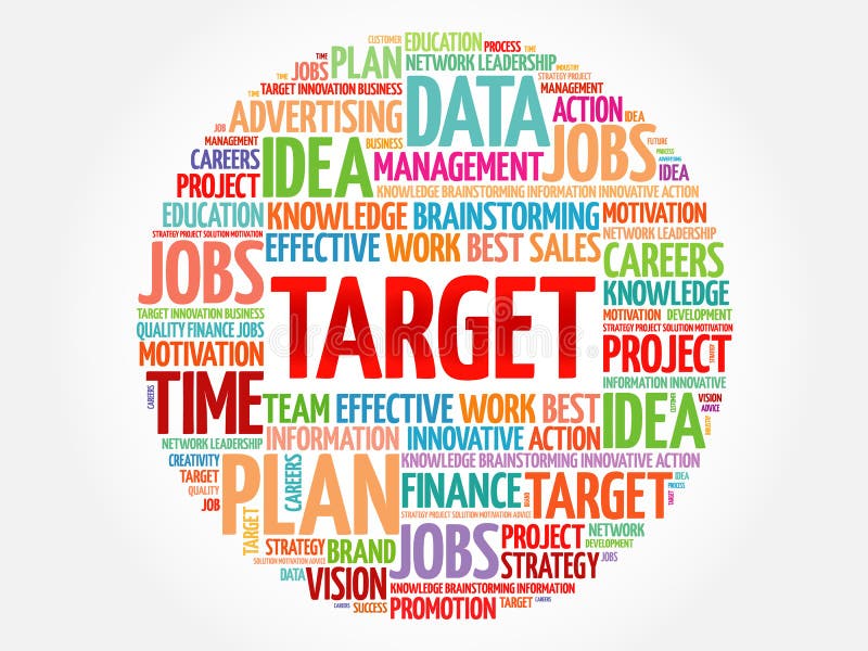 Target word cloud collage stock illustration. Illustration of cloud ...