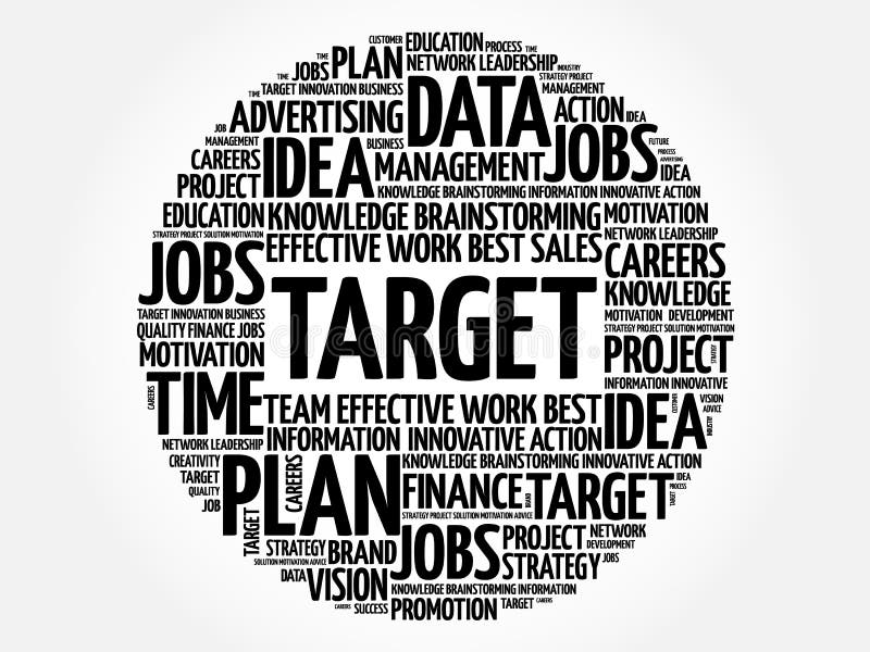 Target word cloud stock illustration. Illustration of message - 205774899