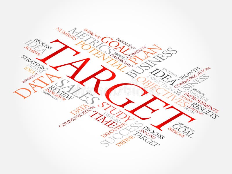 TARGET word cloud collage stock illustration. Illustration of ...