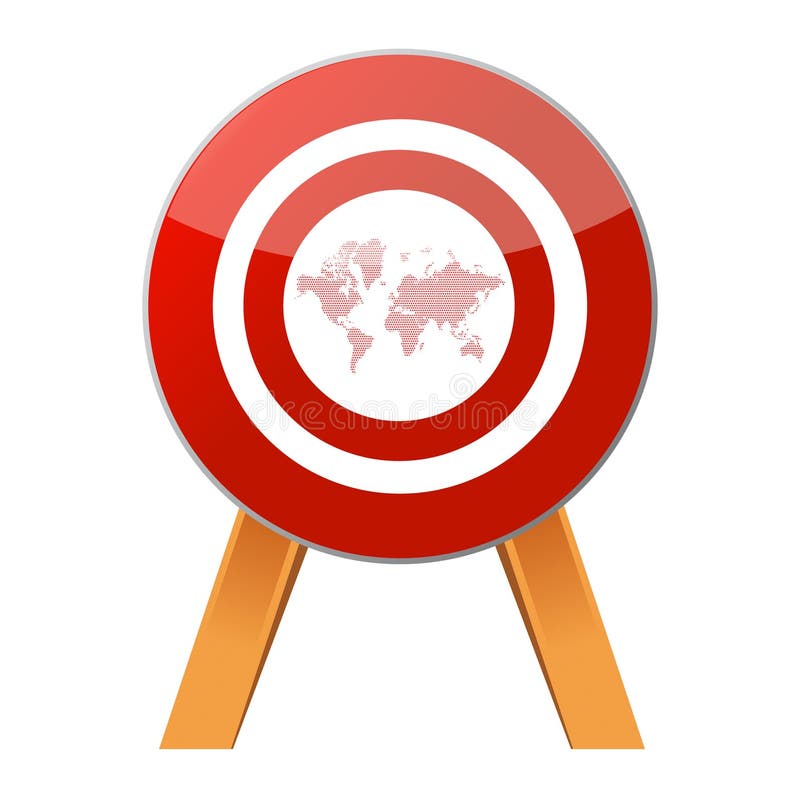 Target the World for Success Stock Illustration - Illustration of ...