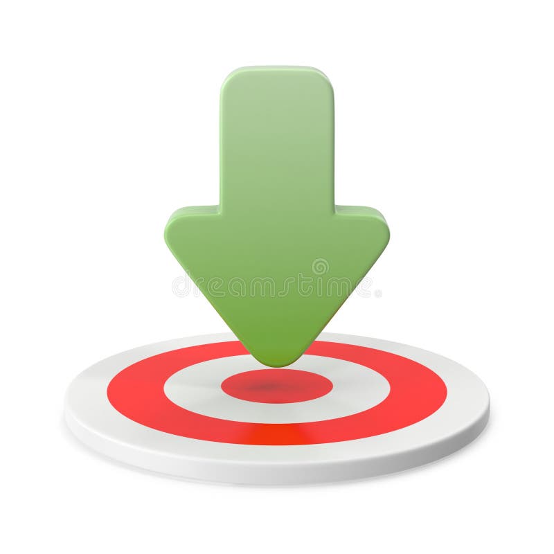 Target and Yellow Arrow stock illustration. Illustration of symbol ...