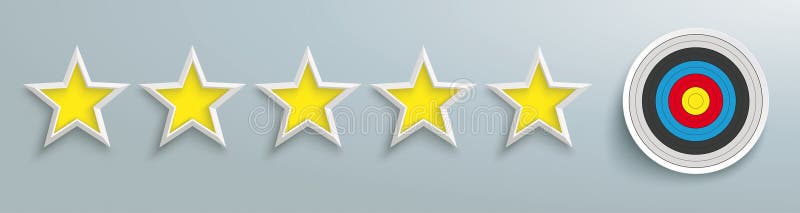 Target 5 Yellow Stars Header Stock Vector - Illustration of ranking ...