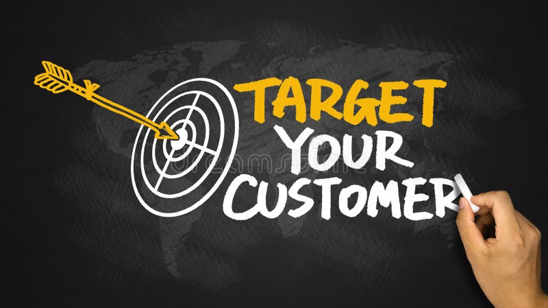 Target Your Customer Hand Drawing on Blackboard Stock Image - Image of ...