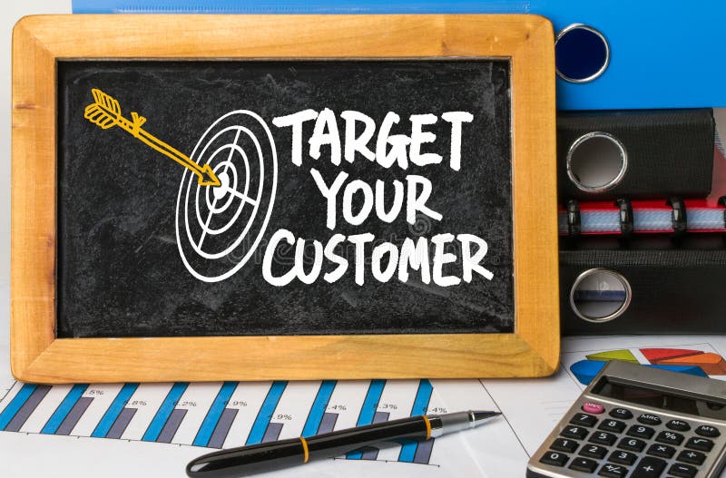 Target Your Customer Hand Drawing on Blackboard Stock Photo - Image of ...