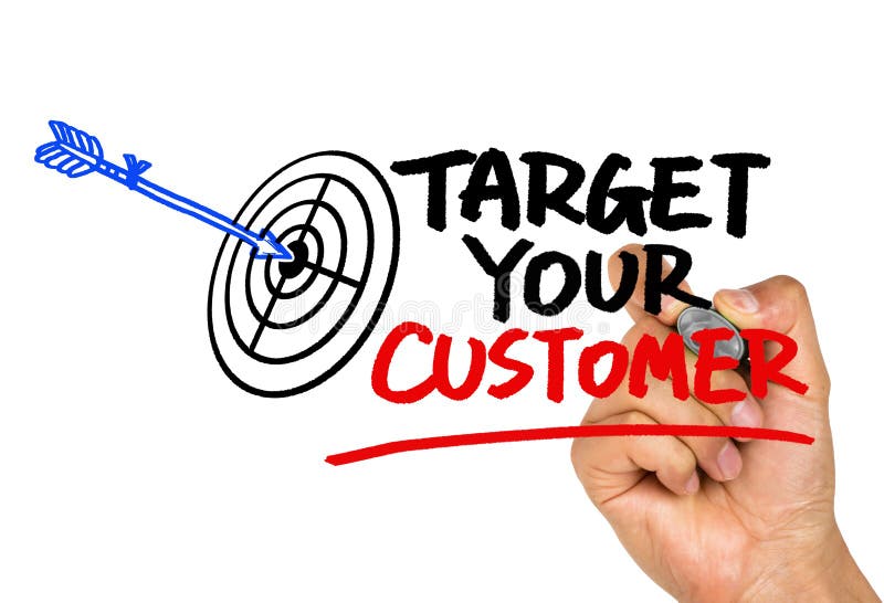 Target Your Customer Hand Drawing on Whiteboard Stock Image - Image of ...