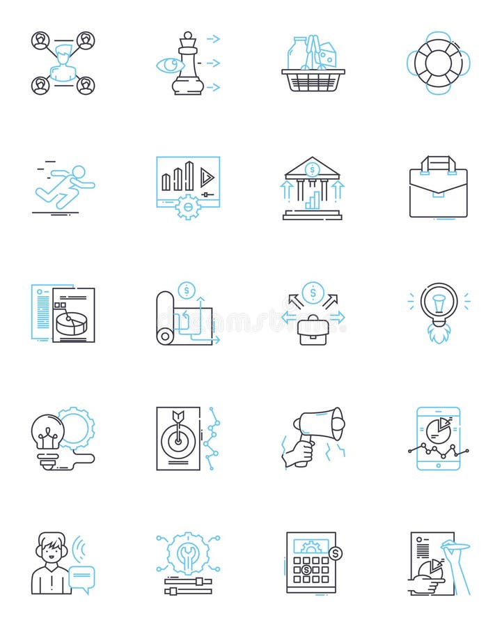 Targeted Advertising Linear Icons Set. Personalized, Precision ...