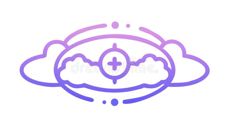 Targeted Cloud Service Icon. Cloud Solution, Data Optimization, Plus ...