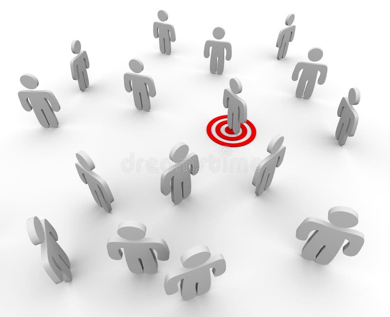 Targeted in a Crowd stock illustration. Illustration of goal - 7226429