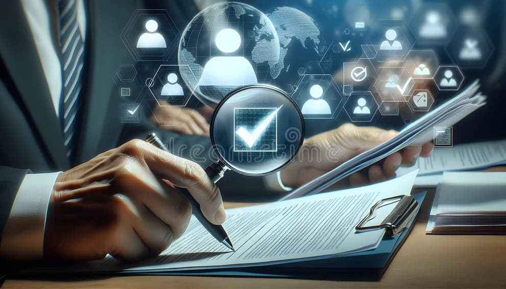 Targeted Document Verification and Selection Stock Illustration ...