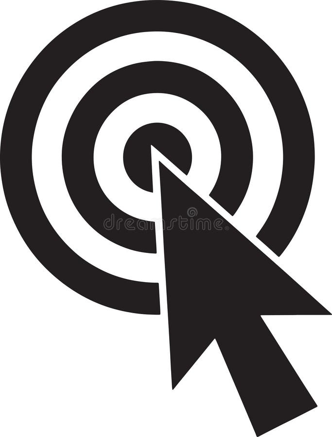 Targeted Goal Achievement Mouse Arrow Aim Point Vector Graphic Success ...