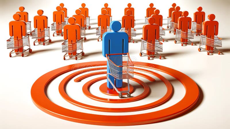 Targeted Individual Central in a Consumer Market Stock Illustration ...