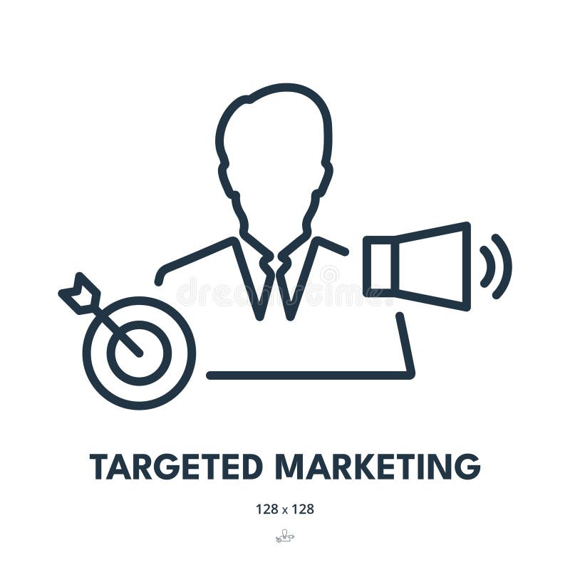 Targeted Marketing Icon. Customer, Client, Audience. Editable Stroke ...