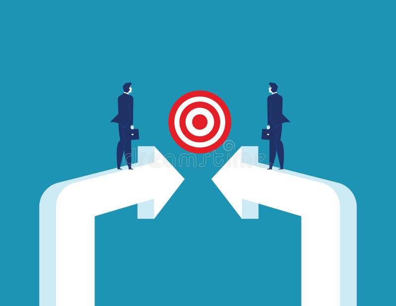 Targeted Together. Business Partnership and Target Stock Vector ...