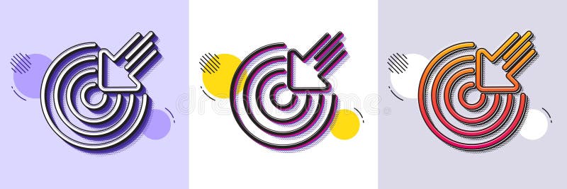 Targeting Line Icon. Result Arrow Sign. Traffic Management. Halftone ...