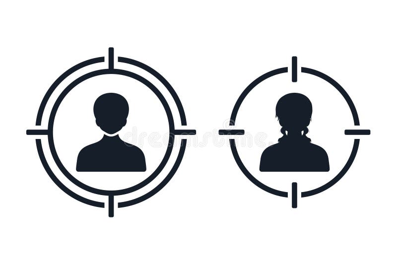 Targeting Person Icon. Illustration Vector Stock Vector - Illustration ...
