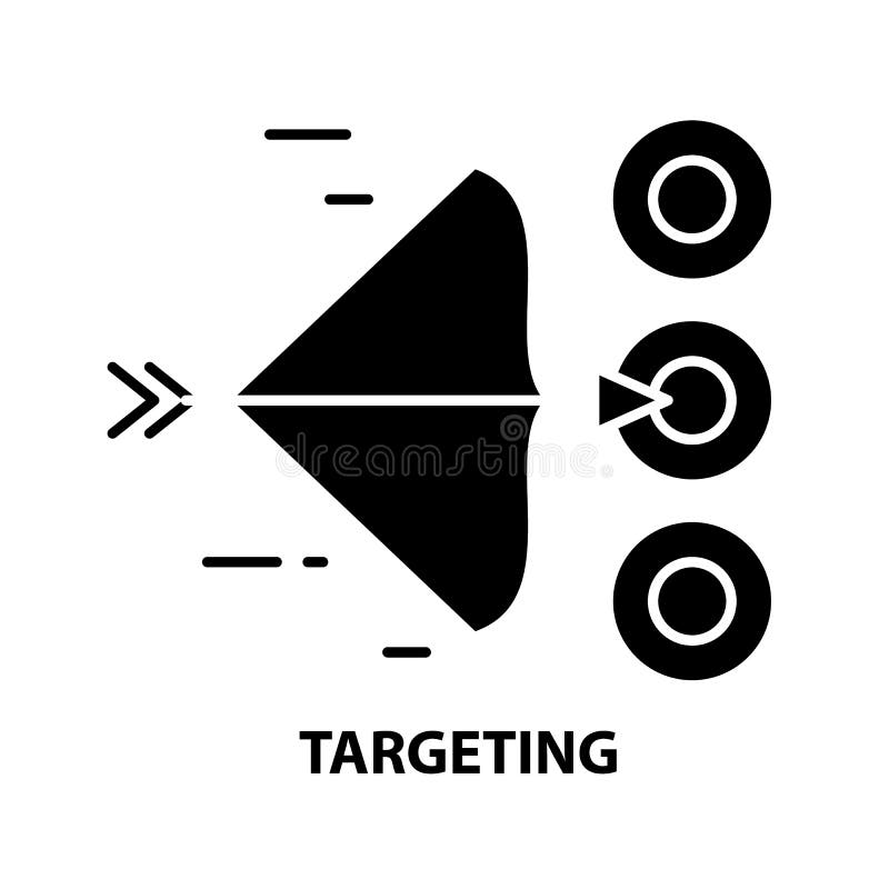 Targeting Symbol Icon, Black Vector Sign with Editable Strokes, Concept ...