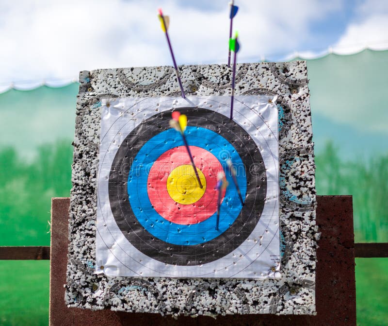 Targets at a Bow Shooting Range Stock Image - Image of target ...