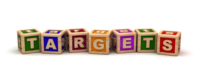 Targets Cube Text stock illustration. Illustration of teach - 52231899