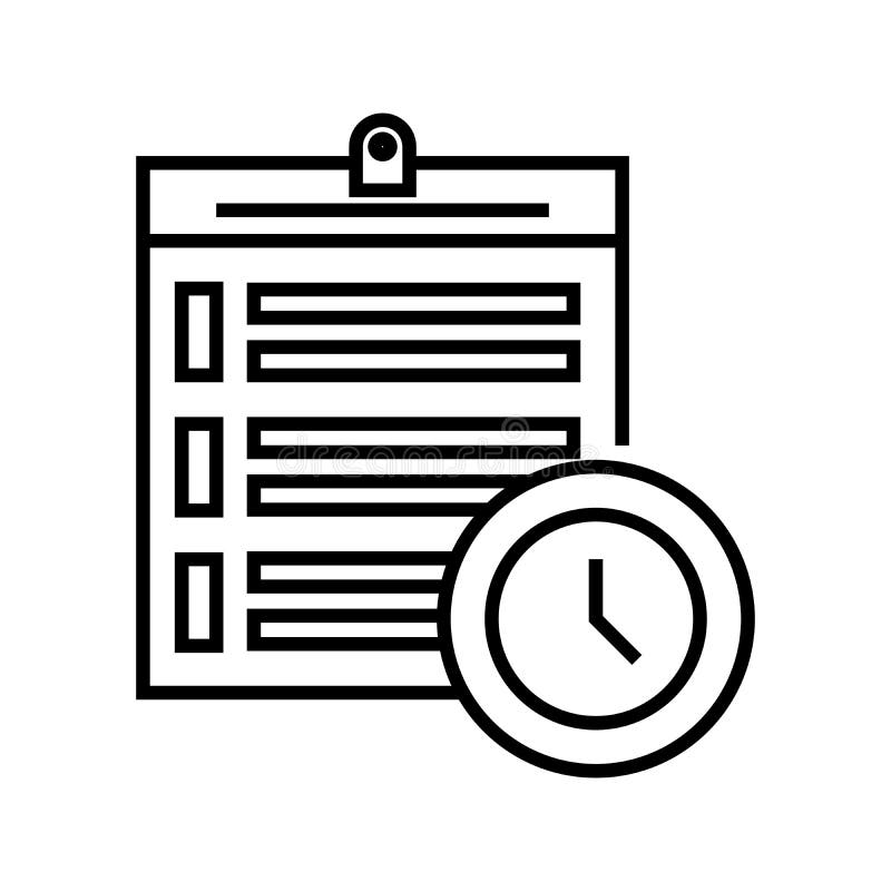 Daily Planner Line Icon, Concept Sign, Outline Vector Illustration ...