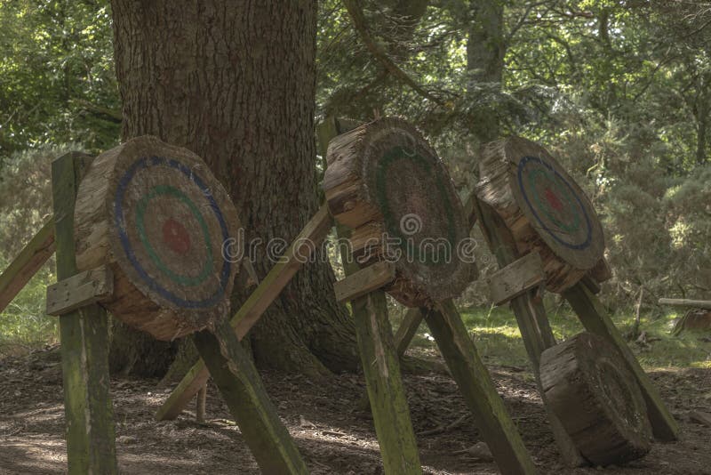 Targets that are Rough Made Used for Axe Throwing Practice Stock Photo ...