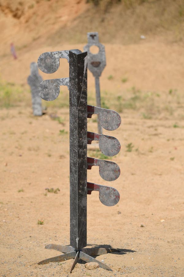 Targets at a Shooting Range Set Up in a Desolate Outdoor Area ...