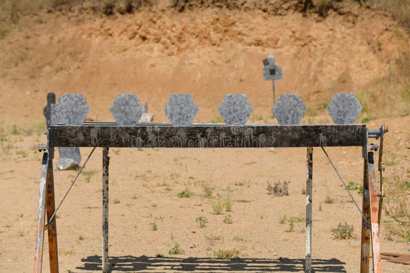 Targets at a Shooting Range Set Up in a Desolate Outdoor Area ...