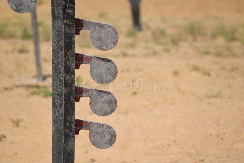 Targets at a Shooting Range Set Up in a Desolate Outdoor Area ...
