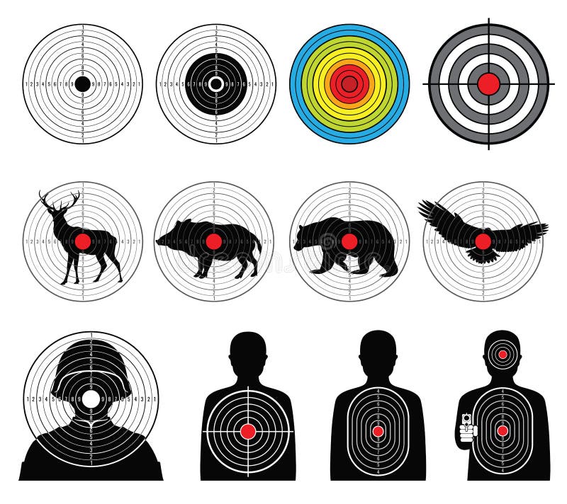 Set Targets for Animal Shooting. Training Hunting Stock Vector ...