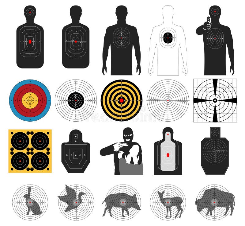 Targets for Training Shooting. Different Types of Silhouettes for ...