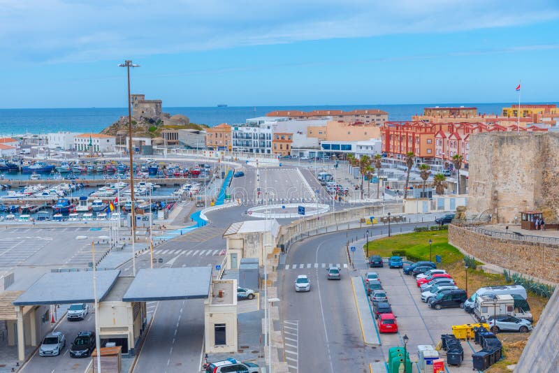 Tarifa, Spain, May 23, 2021: Aerial View of Port in Tarifa, Spai ...