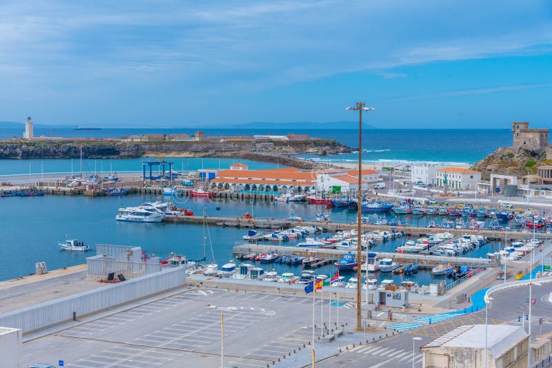 Tarifa, Spain, May 23, 2021: Aerial View of Port in Tarifa, Spai ...