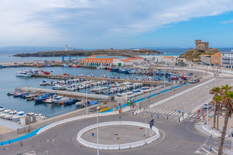 Tarifa, Spain, May 23, 2021: Aerial View of Port in Tarifa, Spai ...