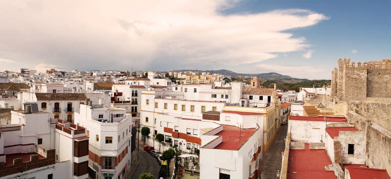 Tarifa Castle walls stock photo. Image of exterior, lamppost - 5128484