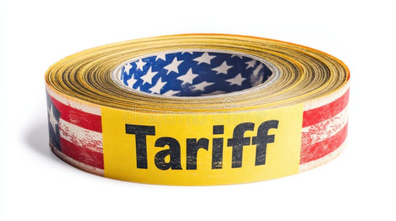 Tariff Tape Wrapped Around a Roll Featuring American Flag Design ...