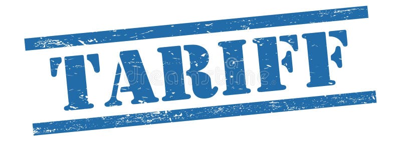 TARIFF Text on Blue Grungy Lines Stamp Stock Image - Image of text ...
