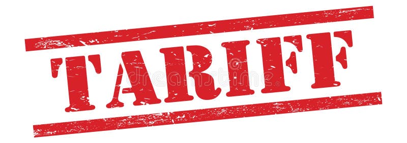 TARIFF Text on Red Grungy Rectangle Stamp Stock Illustration ...