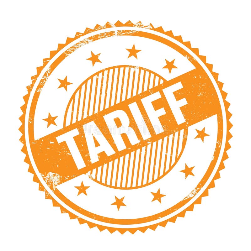 TARIFF Text Written on Orange Grungy Round Stamp Stock Illustration ...
