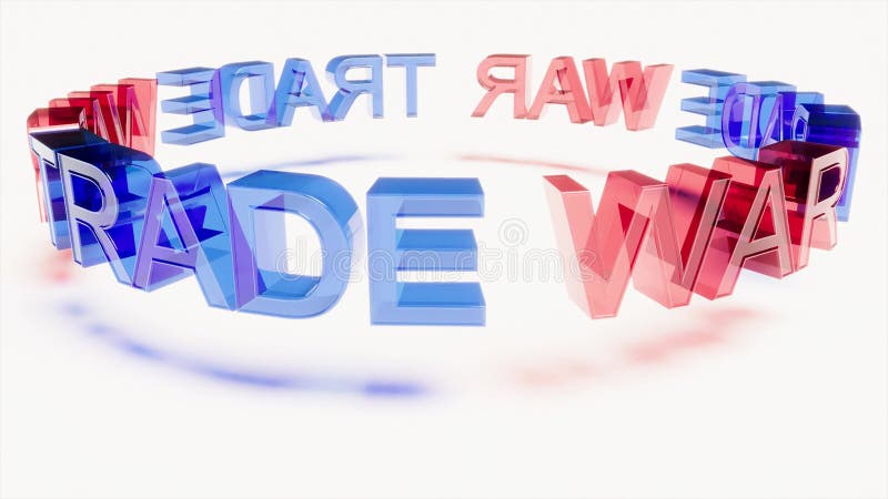 Tariff Trade War Color Glass Text on White Bg 3d Stock Illustration ...