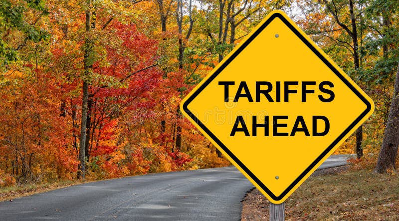 Tariffs Ahead Sign stock image. Image of state, protective - 366538529