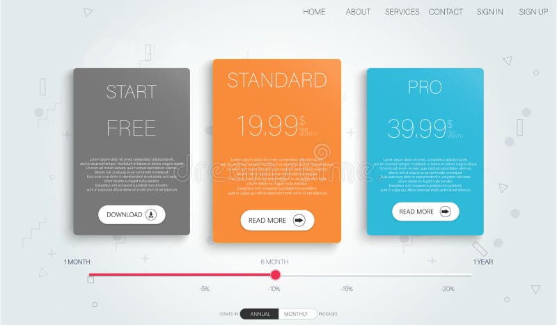 Hosting Tariffs. Modern Template for Flyer Design. Website Icon. Stock ...