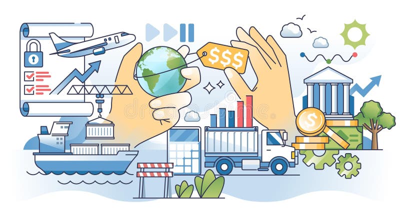 Tariffs Depict Global Trade with a Globe, Price Tag, and ... Stock ...