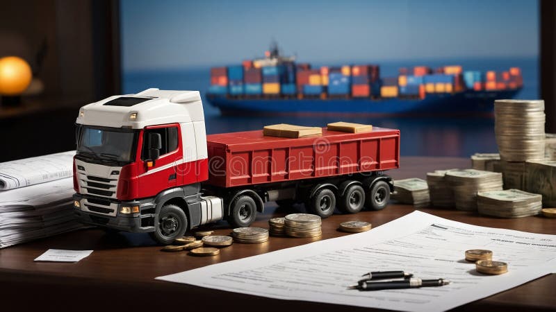 Tariffs and Global Trade â€ Concept with Cargo Container, Globe ...