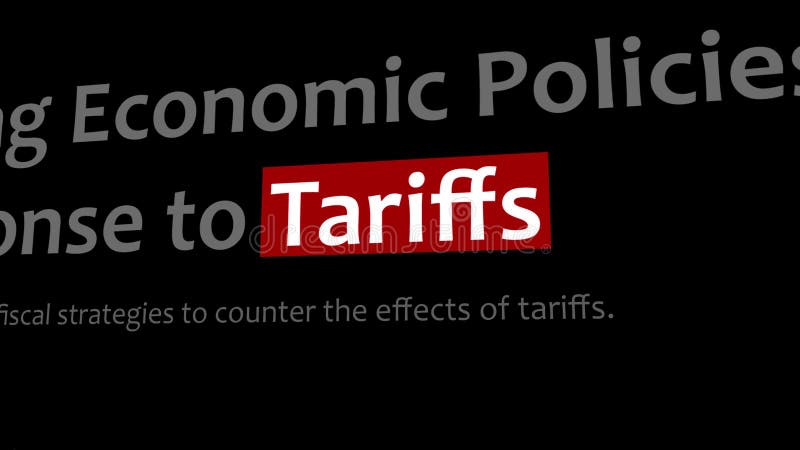 Tariffs, Headlines Fast Sequence, Red Highlighting Tariffs Animation ...