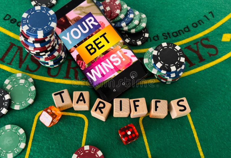 Tariffs News Headlines Over an American Flag Stock Image - Image of ...