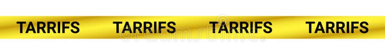 Tariffs Tape, Yellow Tariffs Text Tape, Tariffs Horizontal Banner with ...