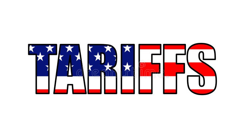 Tariffs Text Illustration stock illustration. Illustration of financial ...