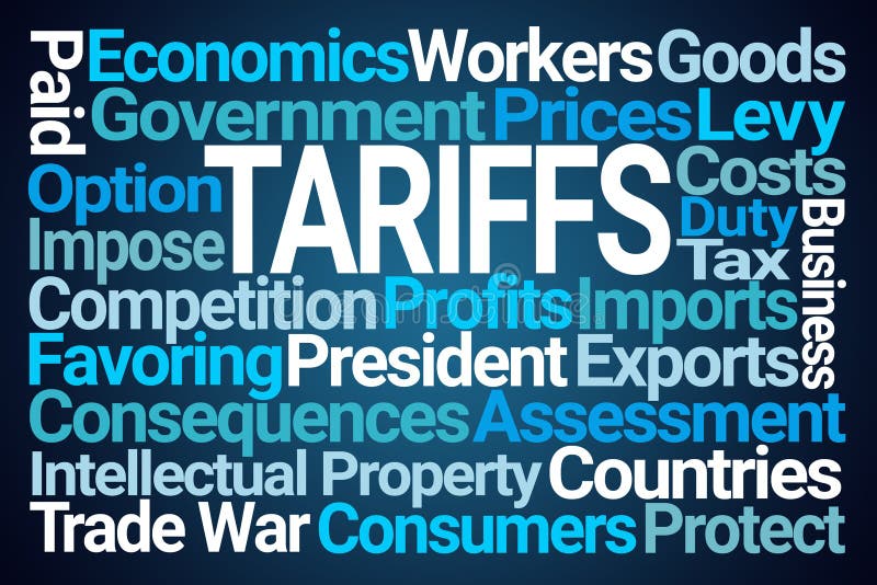 Tariffs Word Cloud stock vector. Illustration of foreign - 127478442