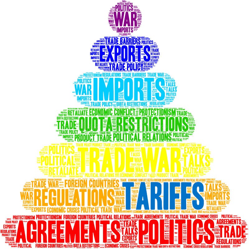 Tariffs Word Cloud stock vector. Illustration of barriers - 124174707